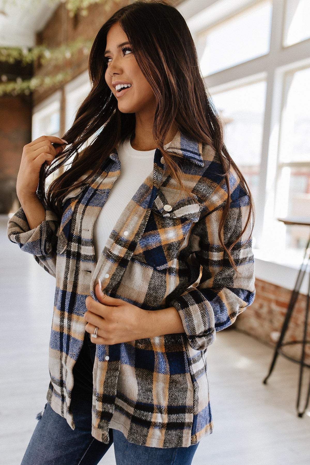 Emmie Plaid Button Up | Plaid Button Up | Plaid Shacket – Liam & Company