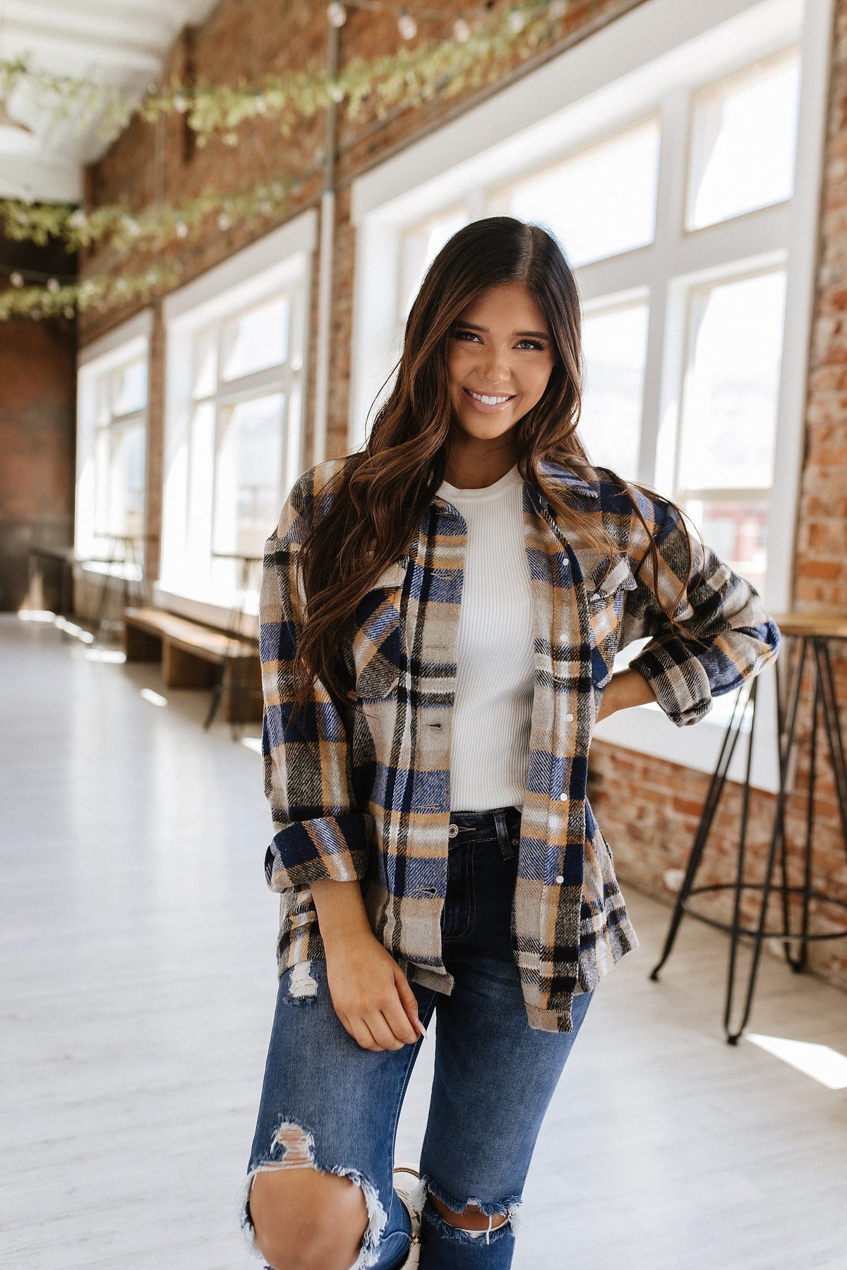 Emmie Plaid Button Up | Plaid Button Up | Plaid Shacket – Liam & Company
