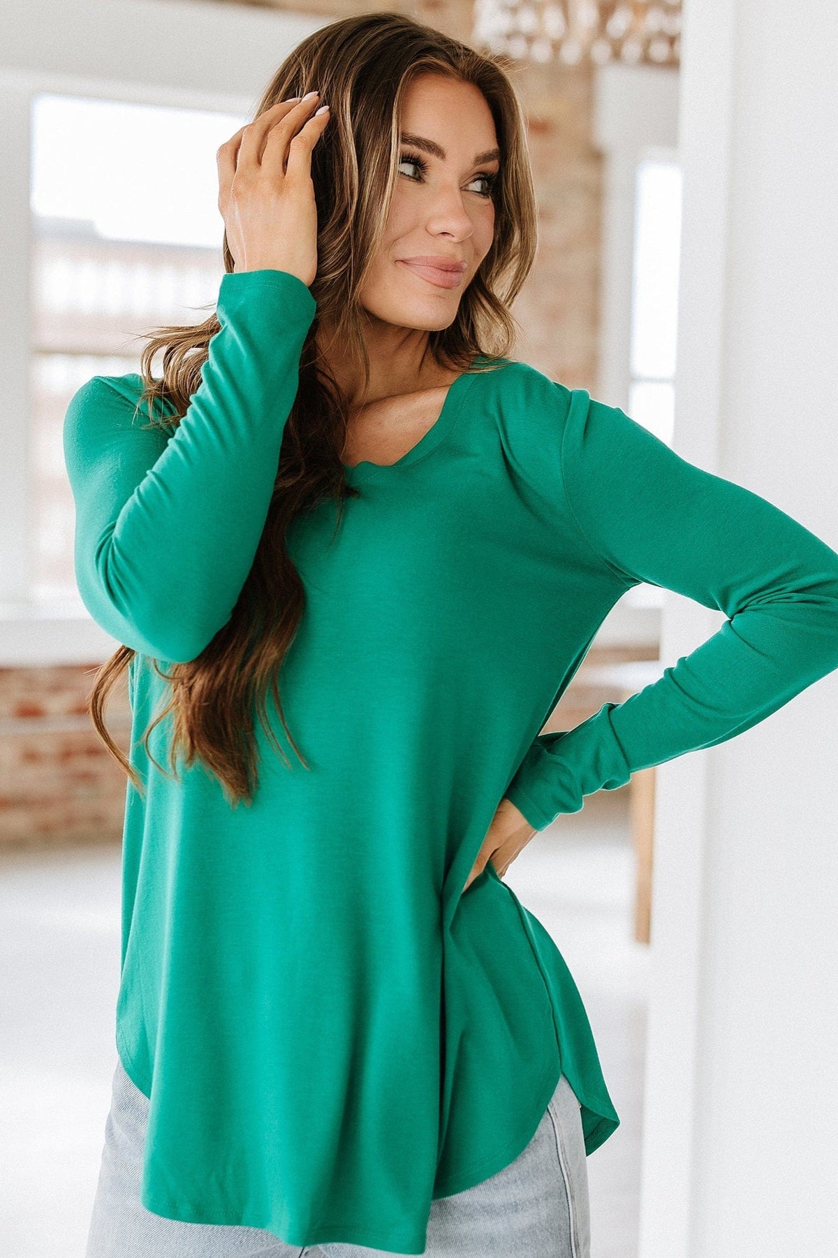 Long Sleeve V-Neck Swing Tunic – Liam & Company