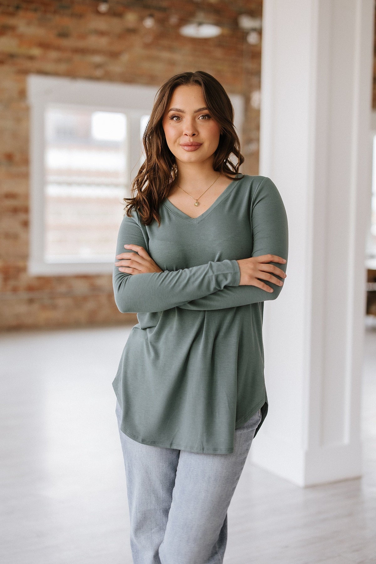 Long Sleeve V-Neck Swing Tunic – Liam & Company