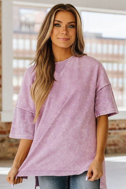 Macy Exposed Seam Oversized Tee | Oversized Tees | Tees – Liam & Company