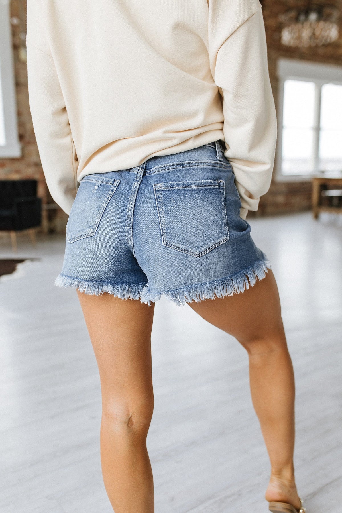 SALE - Sampson Mid Rise Denim Shorts – Liam & Company