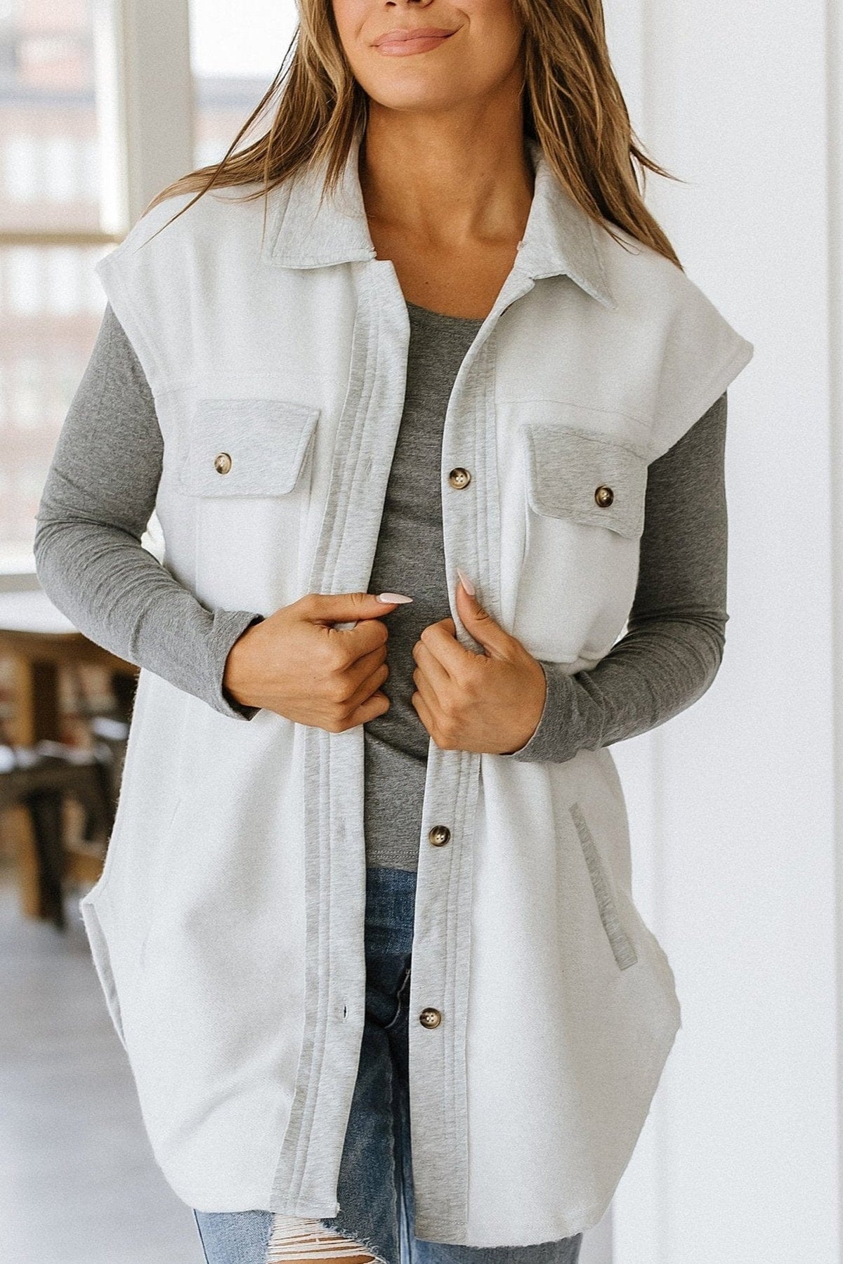 SALE - Zari Sleeveless Shacket – Liam & Company